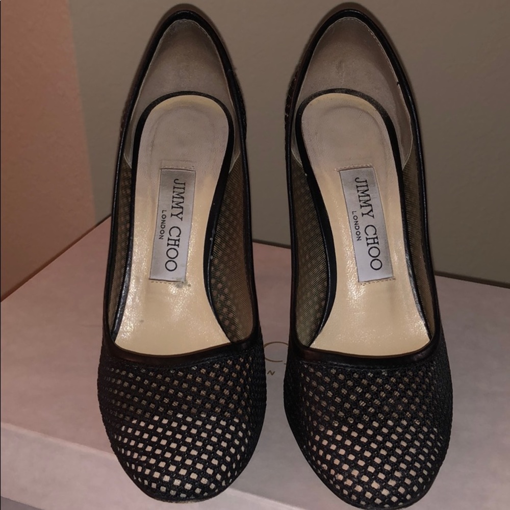 Jimmy Choo Black Mesh Pumps - Gem